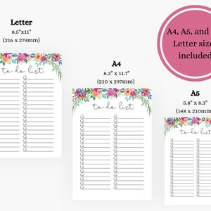 To Do List Fillable Printable | Notes PDF | Flower List Editable | To ...