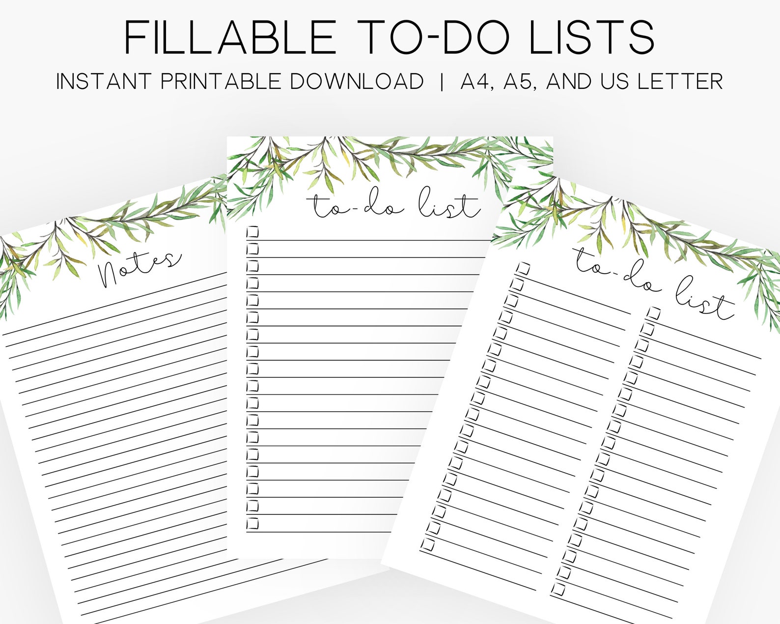 To Do List Fillable Printable | Notes PDF | Editable List | To-do List ...