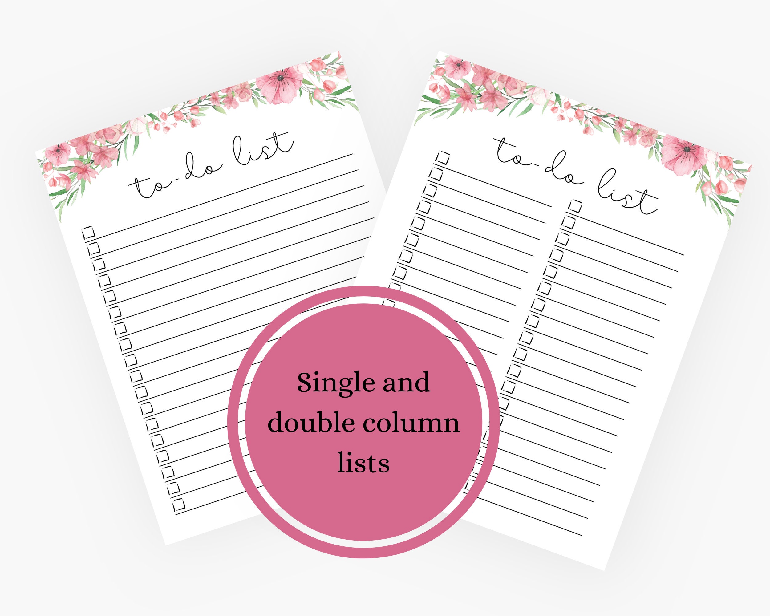 To Do List Printable | Notes PDF | Flower List Print | To-do List ...