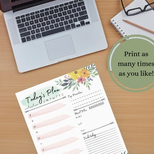 Watercolor Planner Bundle Printable | Daily Weekly Monthly Blank ...