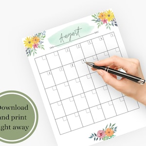 Watercolor Planner Bundle Printable | Daily Weekly Monthly Blank ...