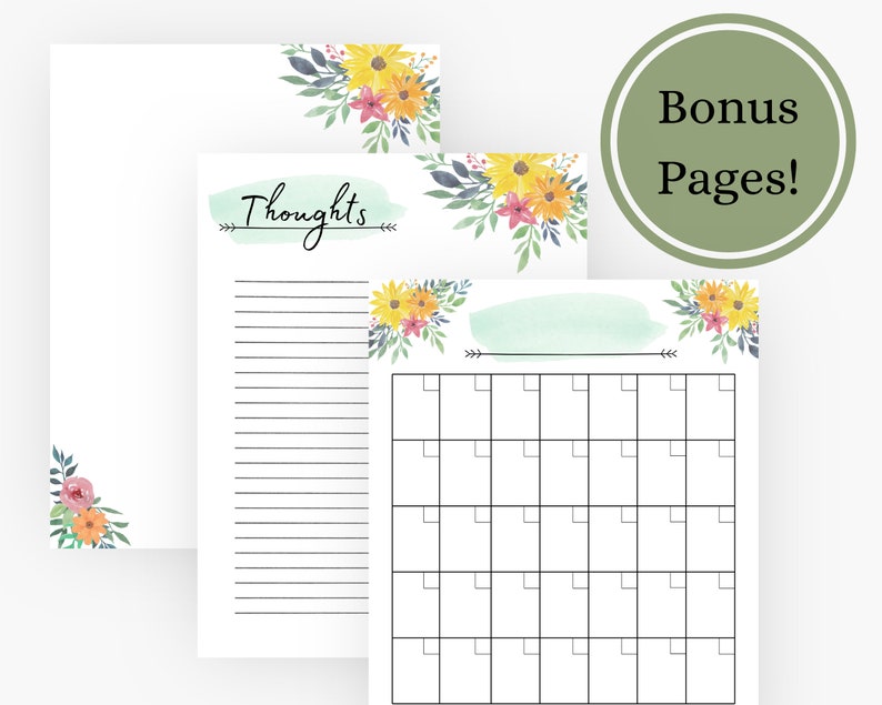 Watercolor Planner Bundle Printable Daily Weekly Monthly - Etsy