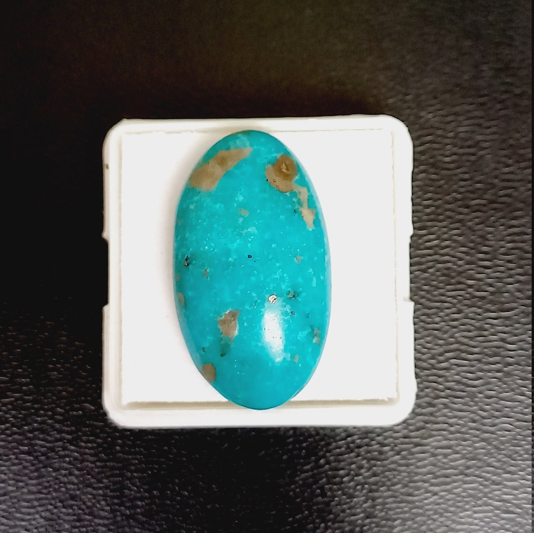 Natural Blue Turquoise 19.50 Cts. Oval Cabochon Gemstone, AAA Blue ...