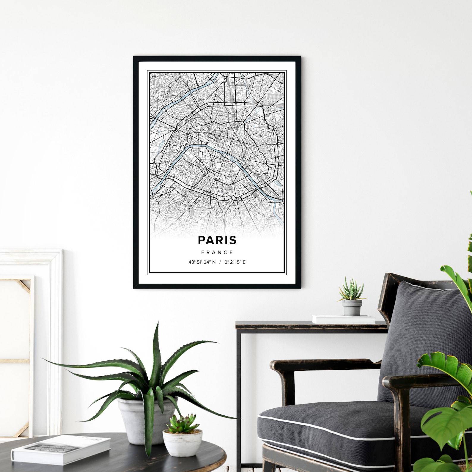 Paris Map Print Map of Paris Paris Wall Art Paris Map Art | Etsy UK
