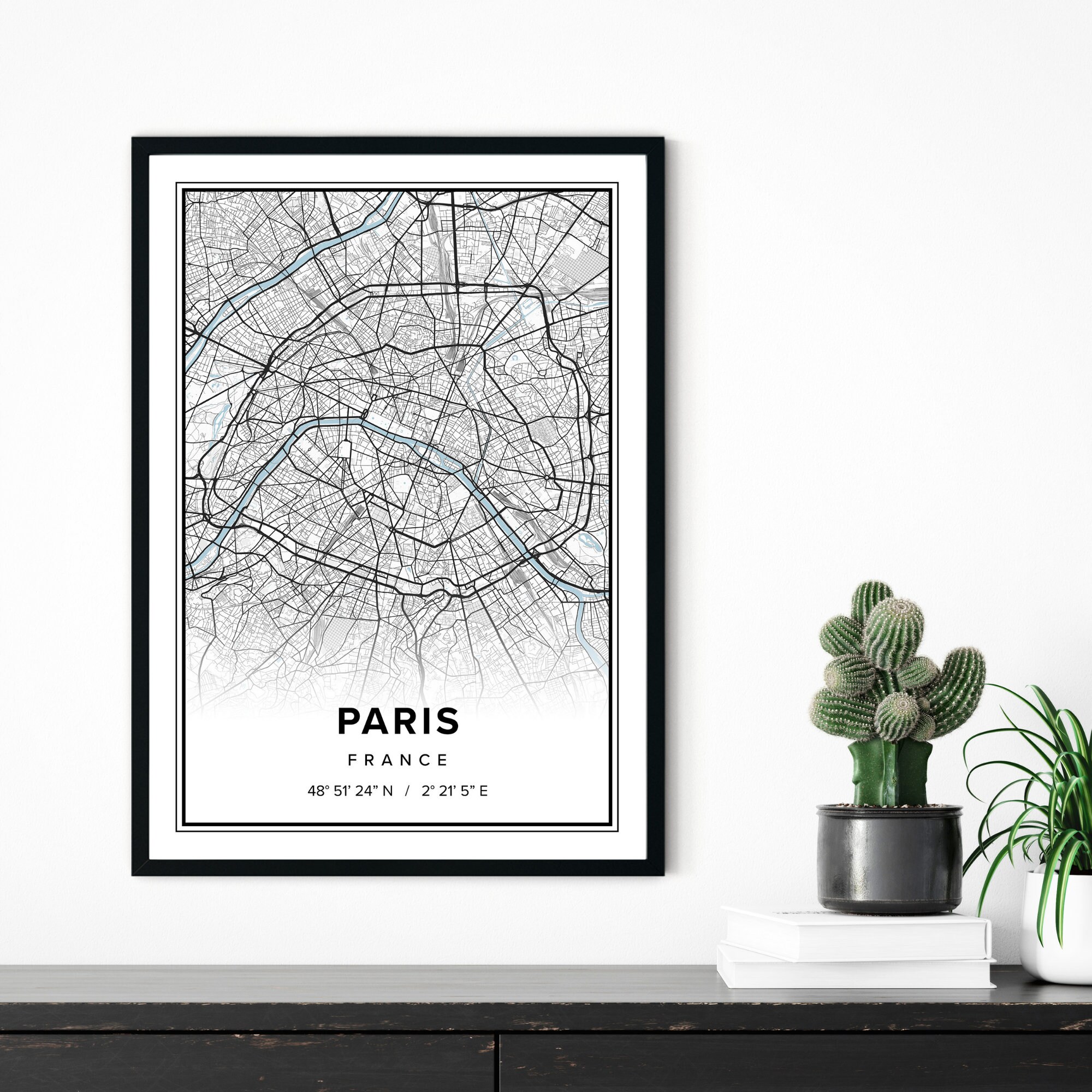 Paris Map Print Map of Paris Paris Wall Art Paris Map Art | Etsy UK