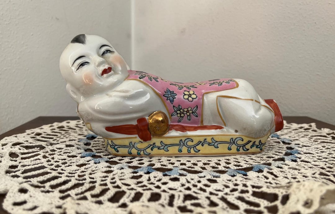 Vintage Chinese Porcelain Pillow Baby - Etsy