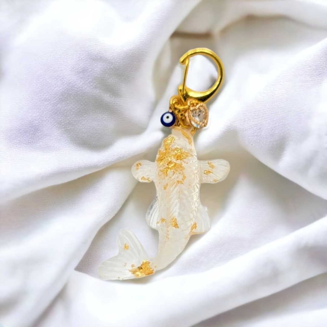 Lucky Koi Fish Gold Keychain gift Ideas Evil Eye Birthday - Etsy