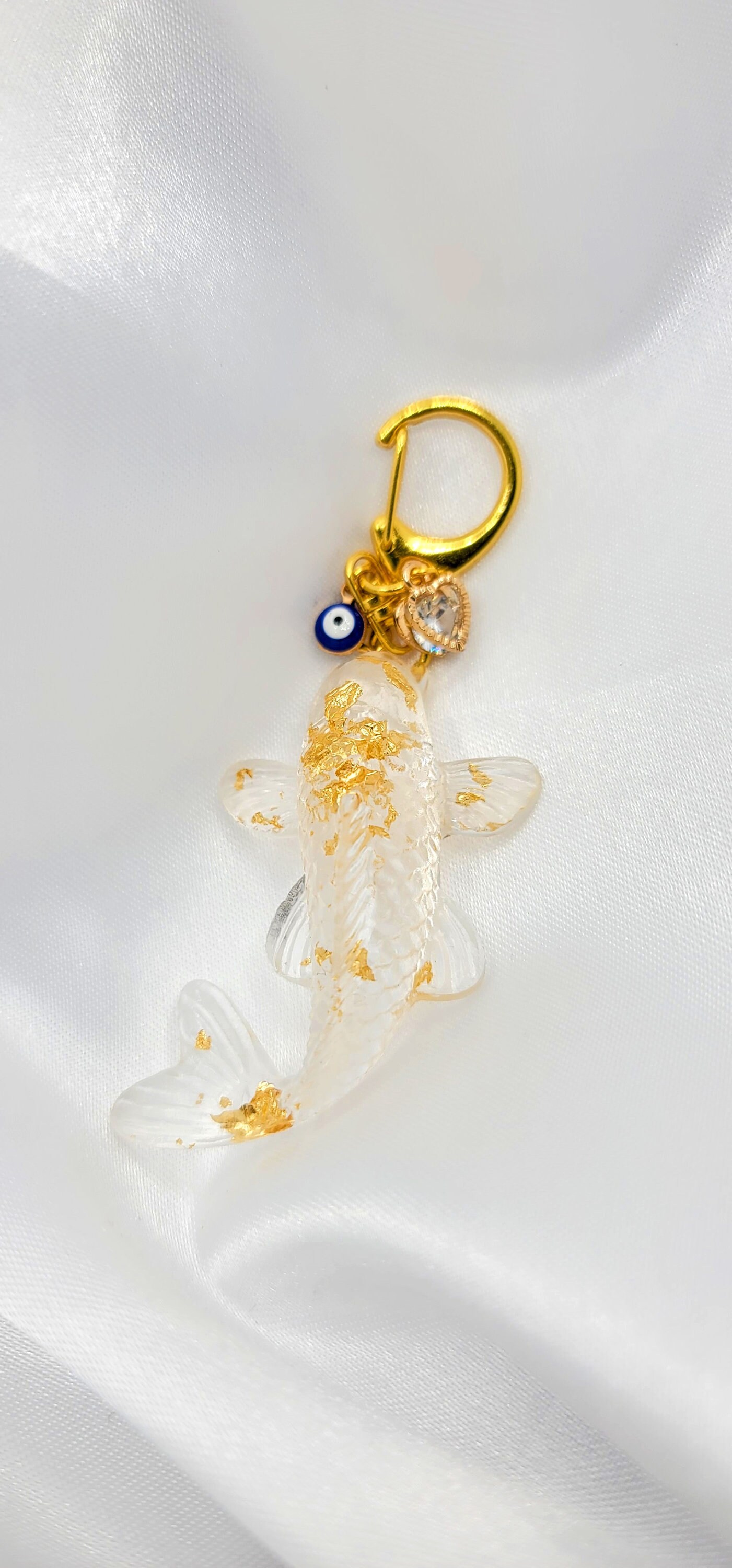 Lucky Koi Fish Gold Keychain gift Ideas Evil Eye Birthday - Etsy