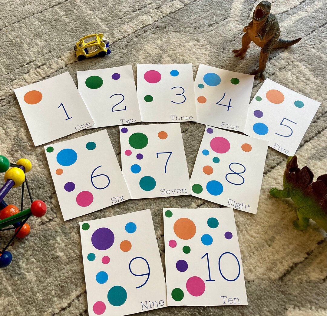 Bubble Number Flash Cards Printable Counting Activity for Toddlers and ...