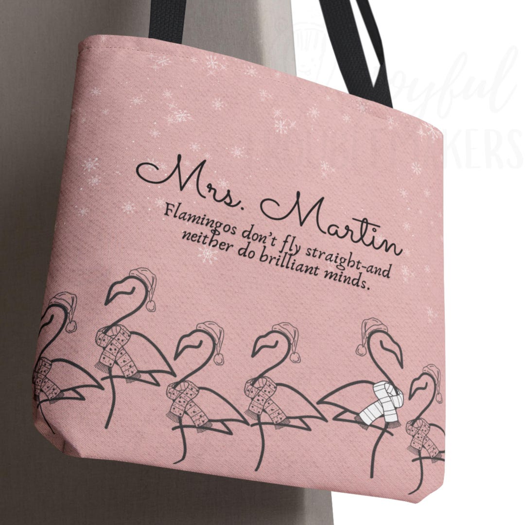 Christmas Flamingo Tote Bag - Teacher Gift - Dyslexia Coach Gift ...