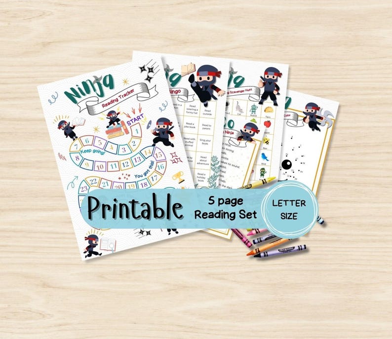 Ninja Reading Activity Pack: Bingo, Scavenger Hunt, Story (PDF Download ...