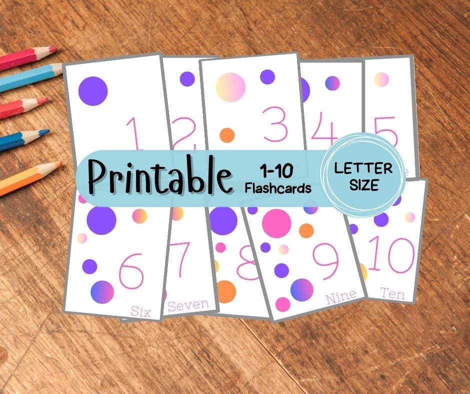 Bubble Number Flash Cards Printable Counting Activity for Toddlers and ...