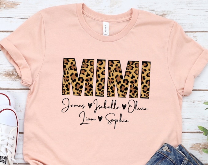 Personalized Mimi Shirt With Grandkids Name, Mothers Day Shirt, Custom ...