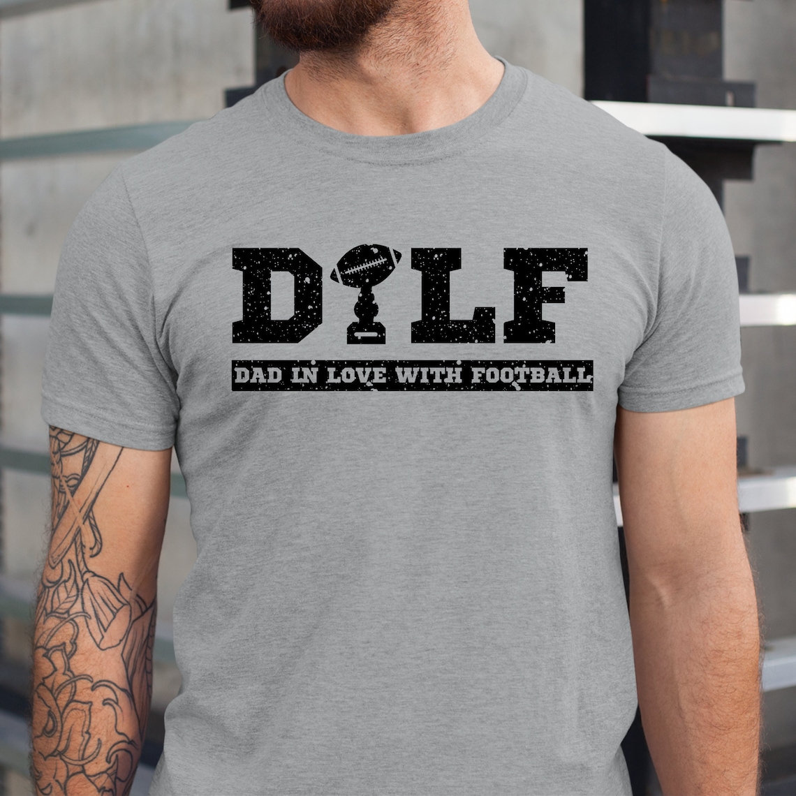 DILF Dad in Love With Football Shirt Fathers Day Shirt - Etsy