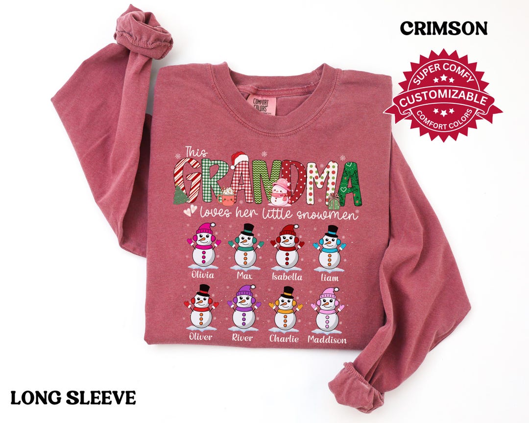 Comfort Colors® Custom Grandma Christmas Shirt, Personalized This ...