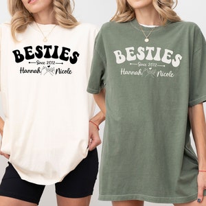 Comfort Colors® Besties Since Shirt, Personalized Besties Matching Tee ...