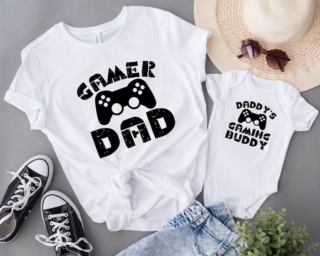 Daddys Gaming Buddy , Father and Baby Gaming Matching Shirt, Gamer Dad ...