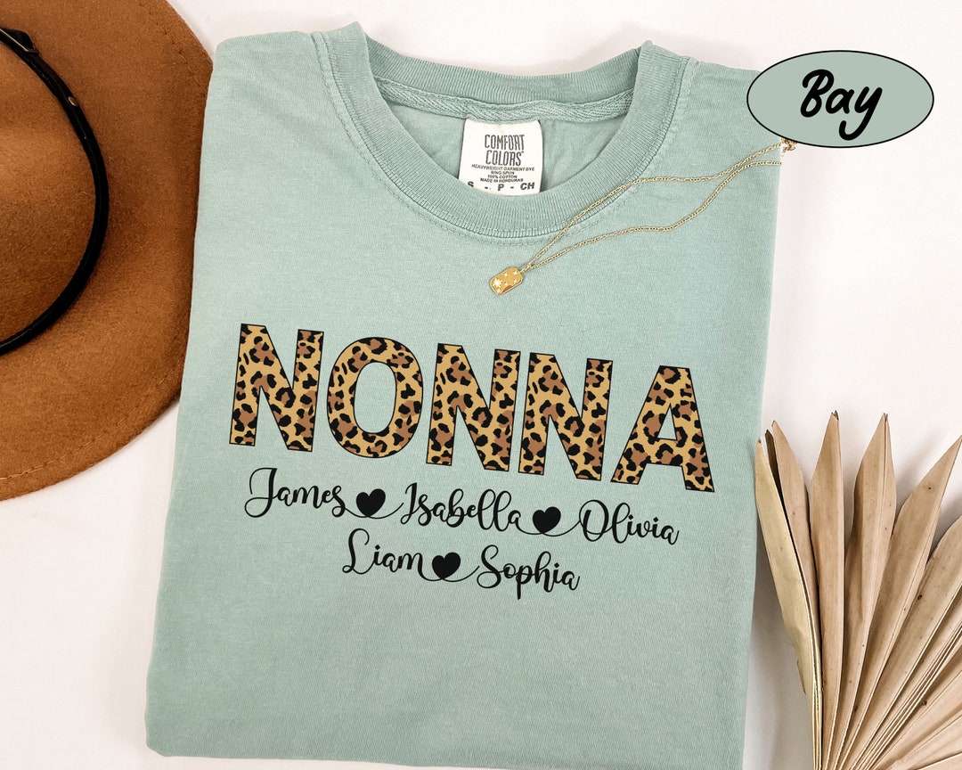 Comfort Colors® Personalized Nonna Shirt With Grandkids Name, Mothers ...