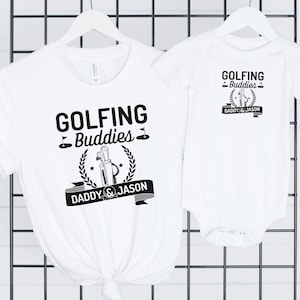 Personalized Daddy and Me Shirts, Golfing Dad Son Daughter Matching Tee ...