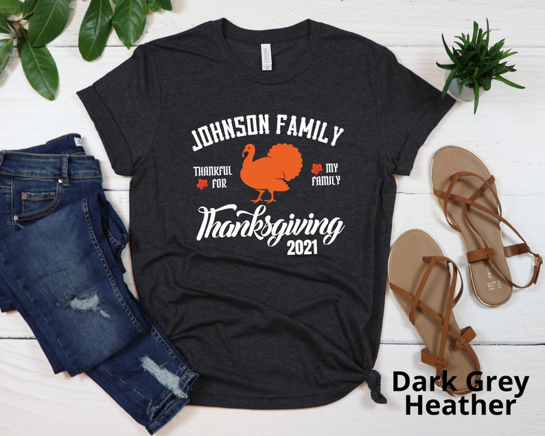 Custom Family Name Matching Thanksgiving Shirts Thankful for - Etsy