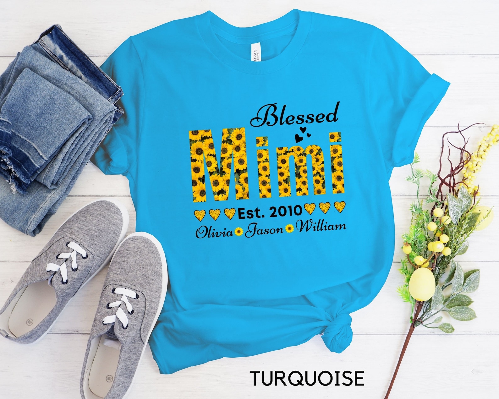 Personalized Mimi Shirt with Grandkids Name Christmas Gift | Etsy