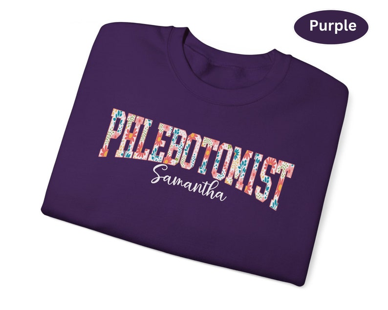 Personalized Floral Phlebotomist Sweatshirt, Phleb Tech Hoodie ...