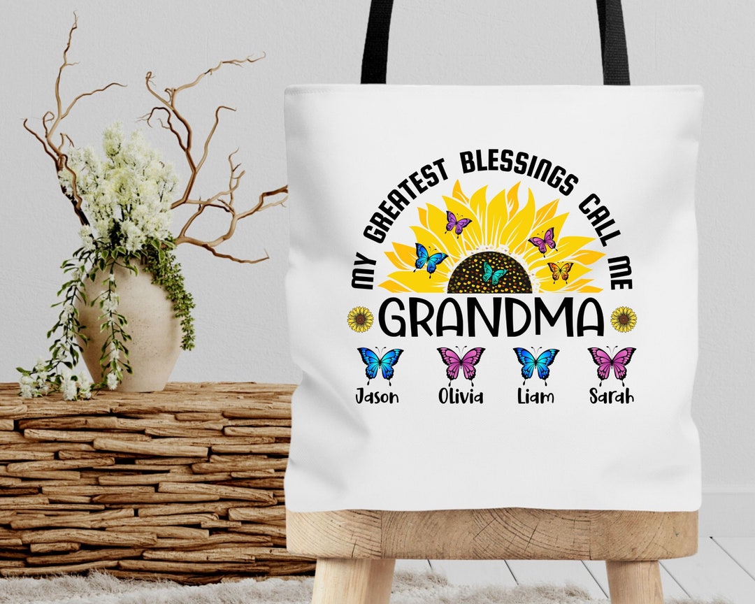 My Greatest Blessing Call Me Grandma Tote Bag Personalized - Etsy