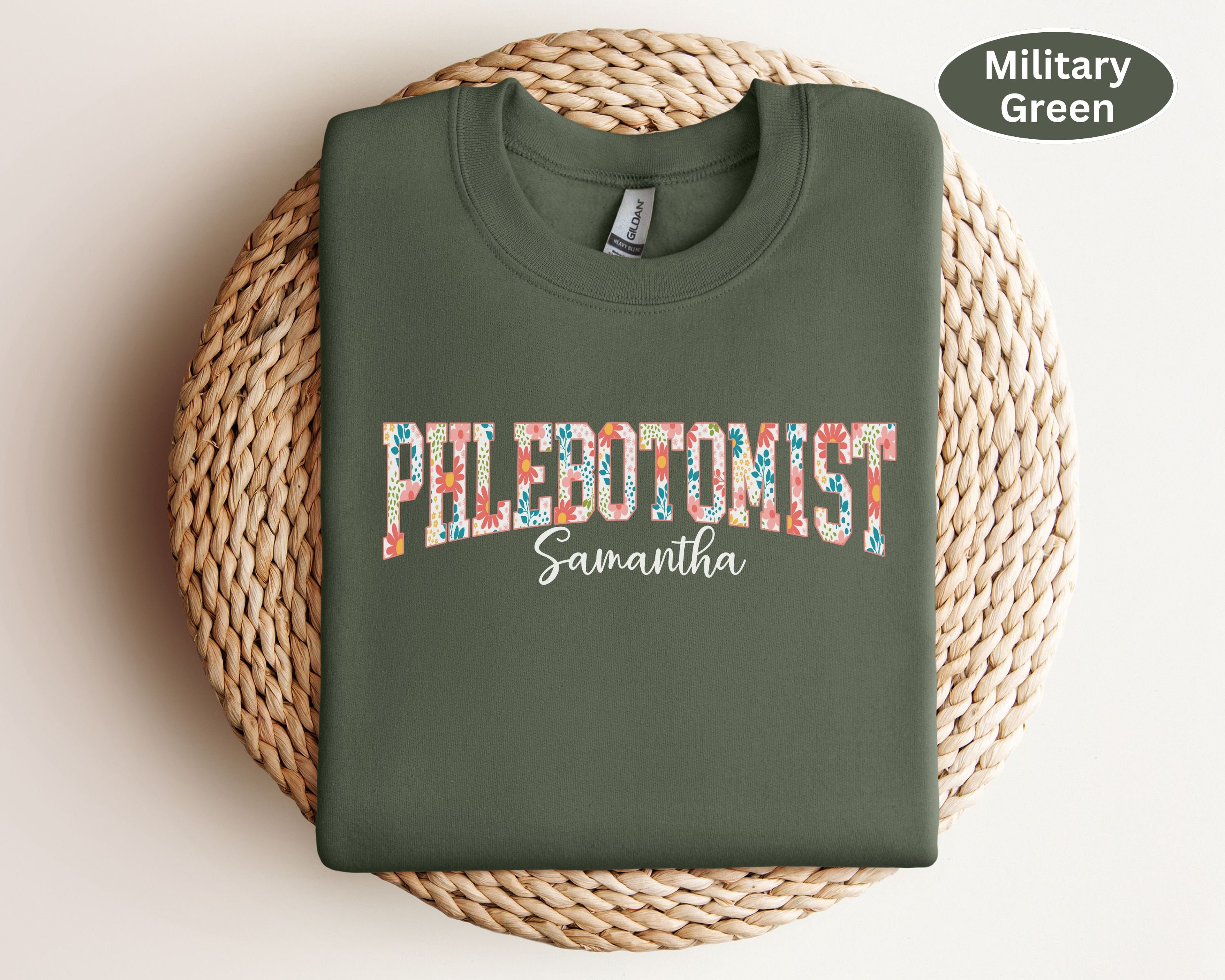Personalized Floral Phlebotomist Sweatshirt, Phleb Tech Hoodie ...