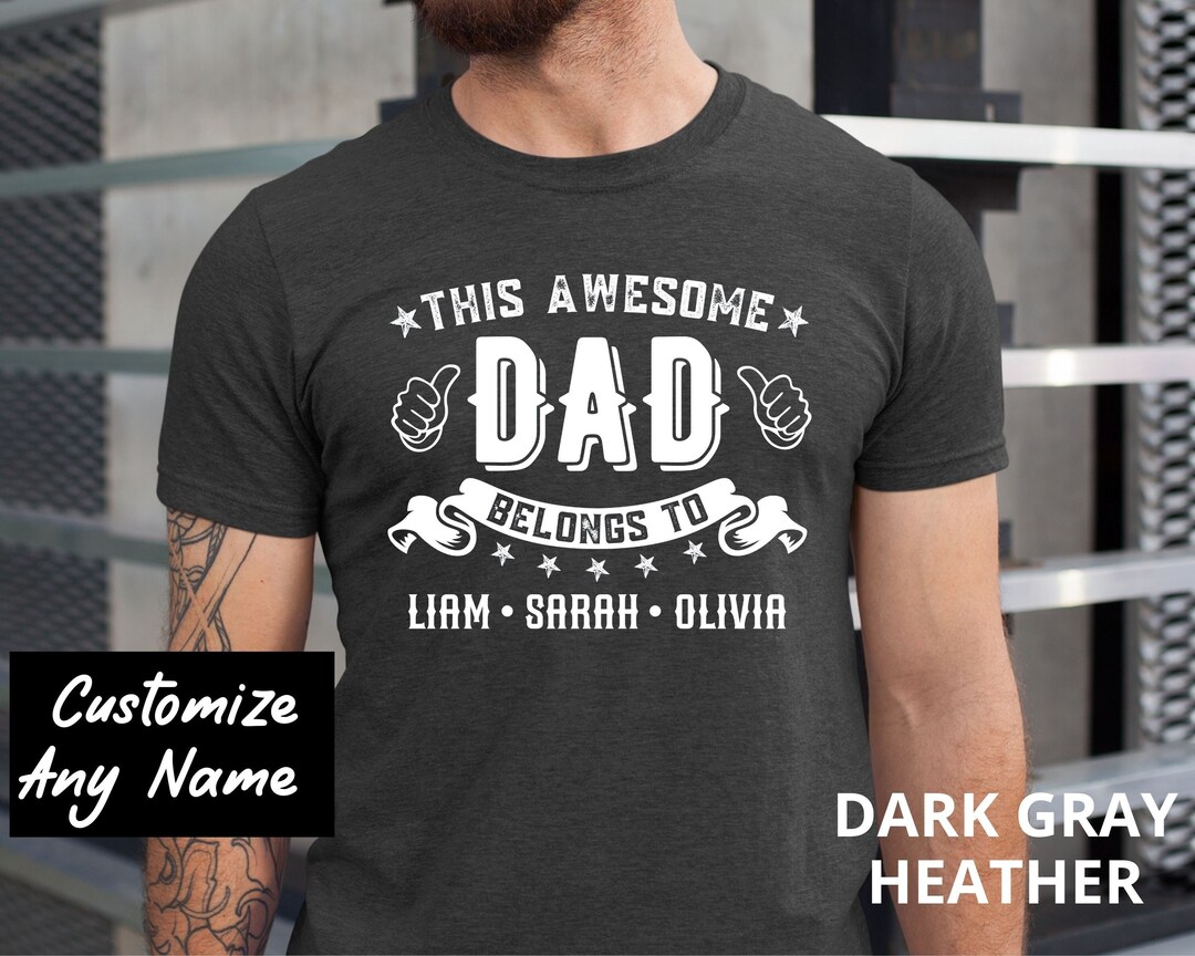 Personalized Dad Shirt With Kids Names, Fathers Day Shirt, Gift for Dad ...