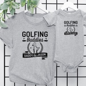 Personalized Daddy and Me Shirts, Golfing Dad Son Daughter Matching Tee ...