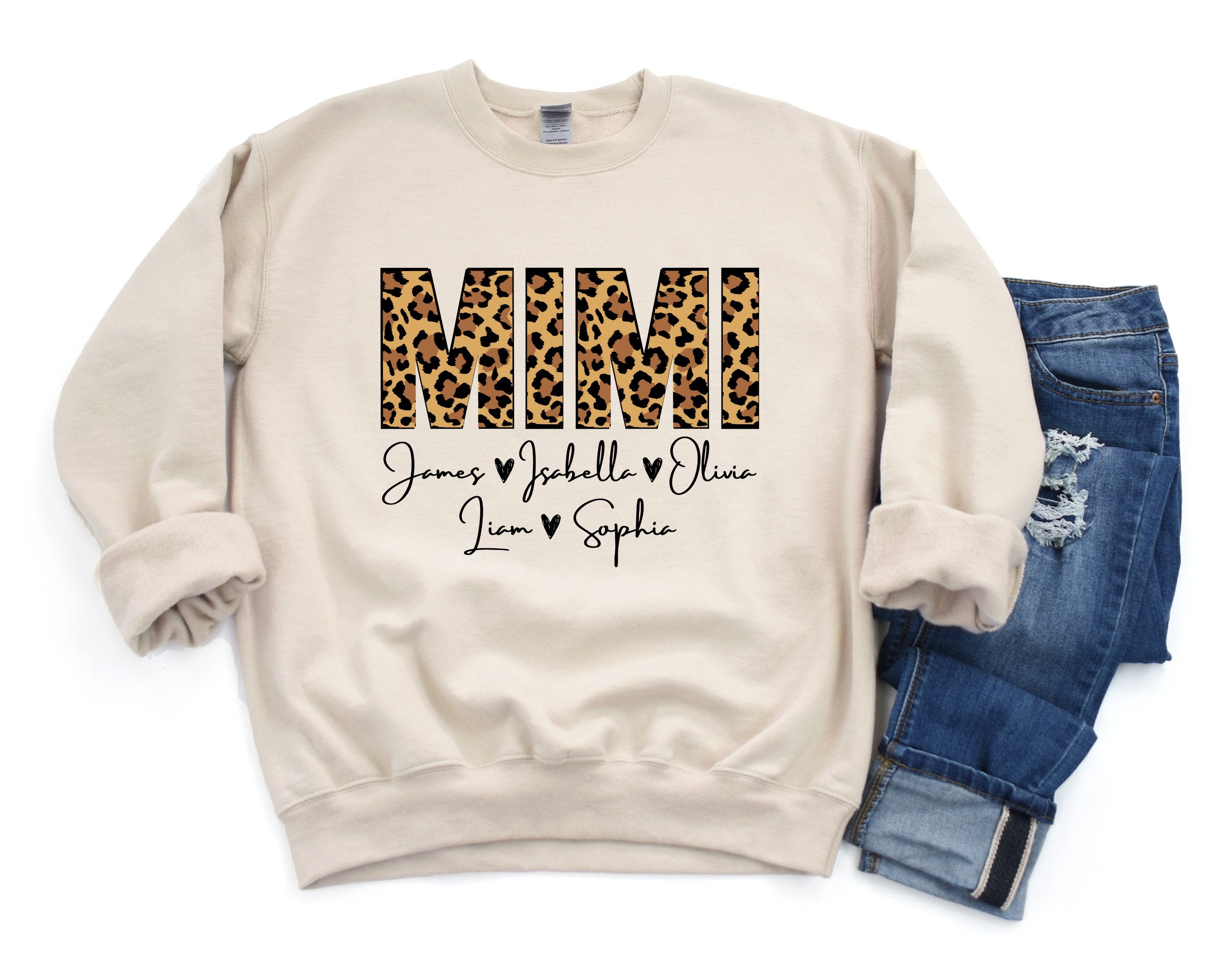 Personalized Mimi Sweatshirt with Grandkids Name Christmas | Etsy