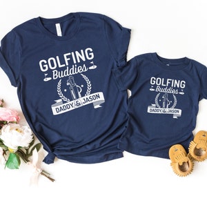 Personalized Daddy and Me Shirts, Golfing Dad Son Daughter Matching Tee ...