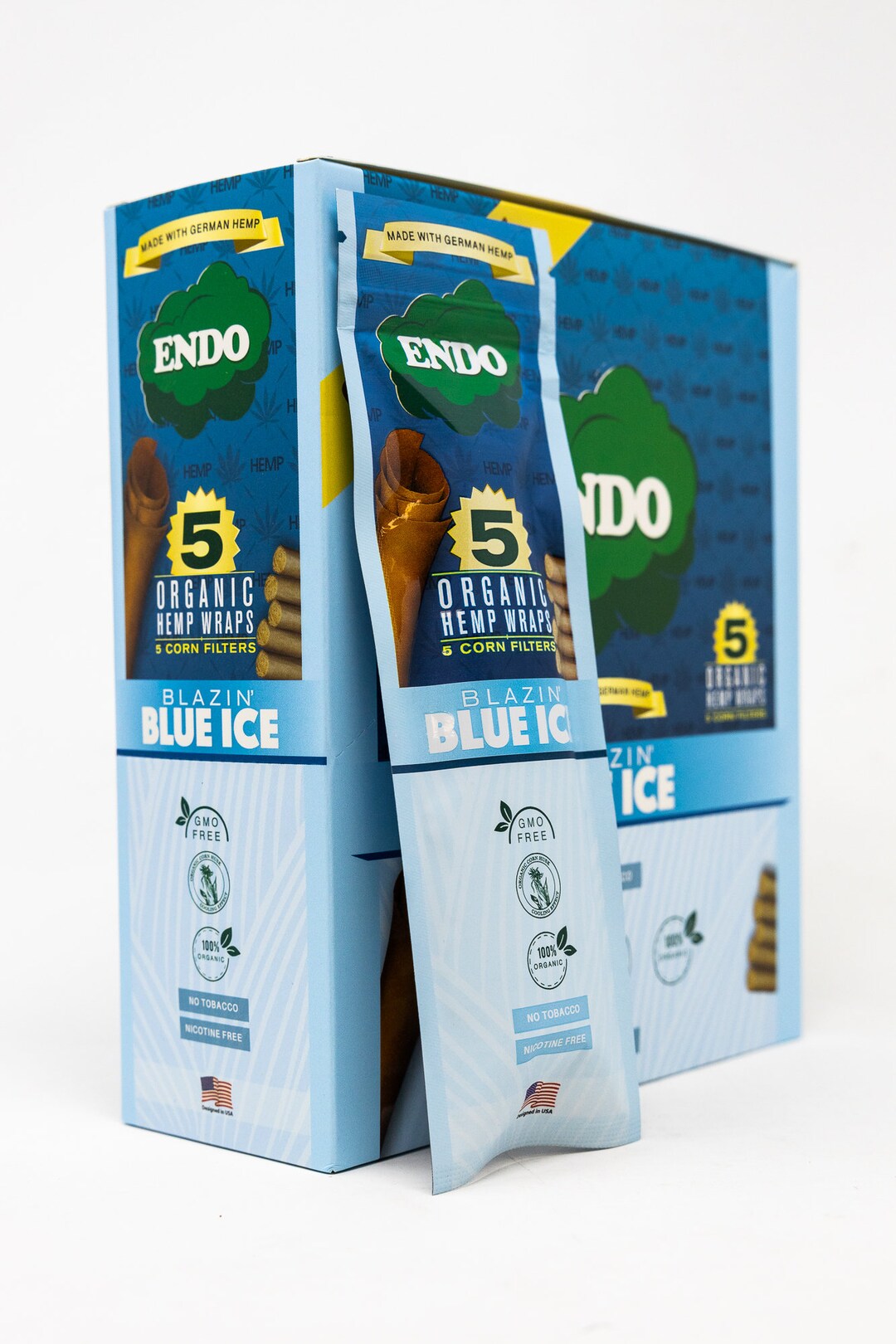 Endo Blue Ice Flavor Hemp Wraps W/ Filters - Box - Etsy