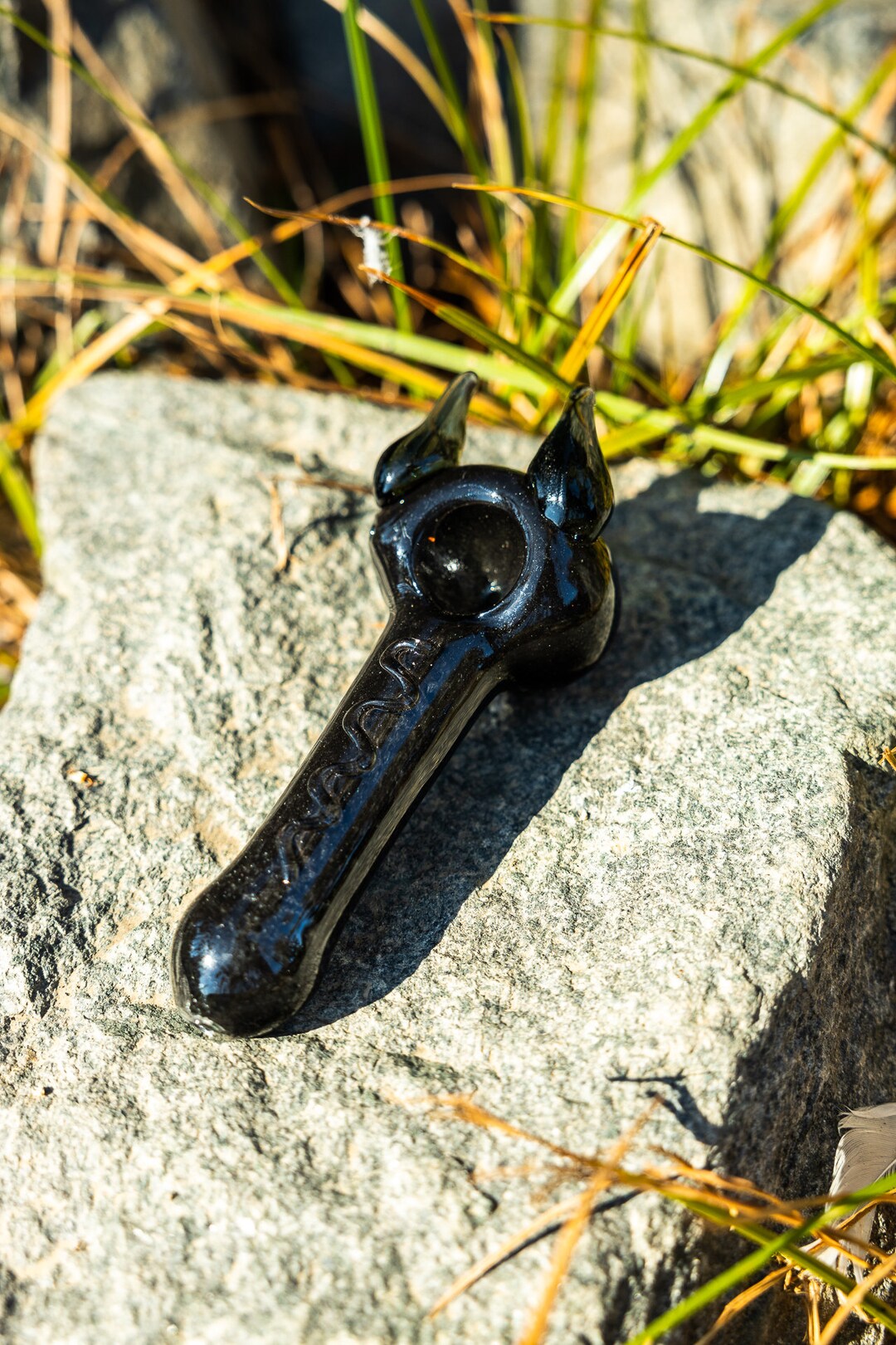 5" Devil Horns Spoon Glass Tobacco Smoking Pipe - Etsy