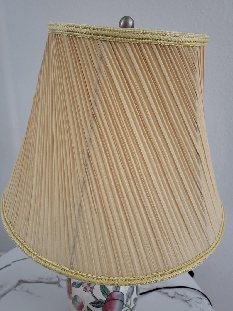 Vintage Ceramic Porcelain Floral Lamp With Silk Lamp Shade - Etsy