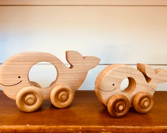 Wooden Animal on Wheels - Etsy