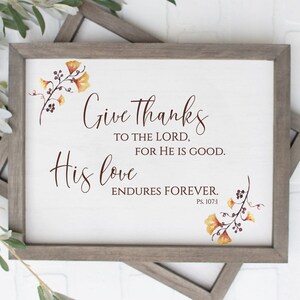 Give Thanks to the Lord, Thanksgiving Printable, Fall Wall Art for ...