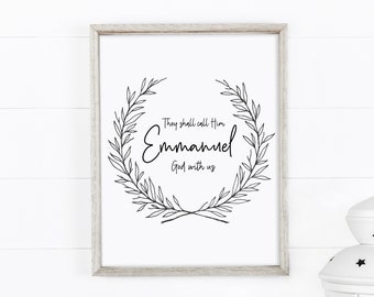 Emmanuel Printable, God With Us, Christian Wall Art, Christian Home ...