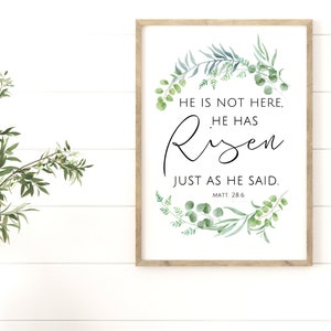 He is Not Here He is Risen Matthew 28 6 Easter Resurrection - Etsy