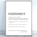 Summer Definition Print Dictionary Print Summer Printable - Etsy