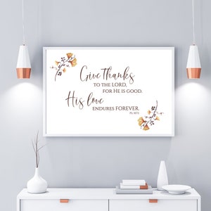 Give Thanks to the Lord, Thanksgiving Printable, Fall Wall Art for ...
