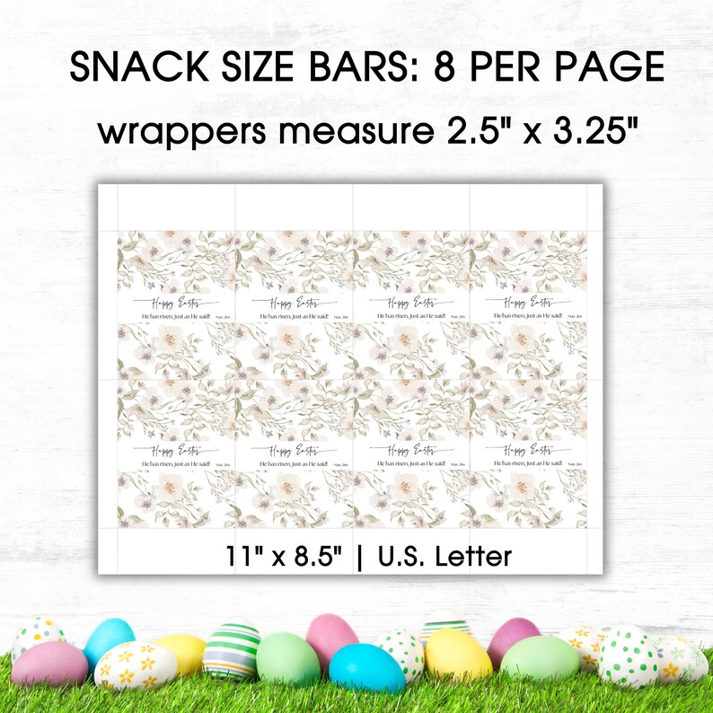 Christian Easter Candy Bar Wrapper | He is Risen Chocolate Bar Wrap ...