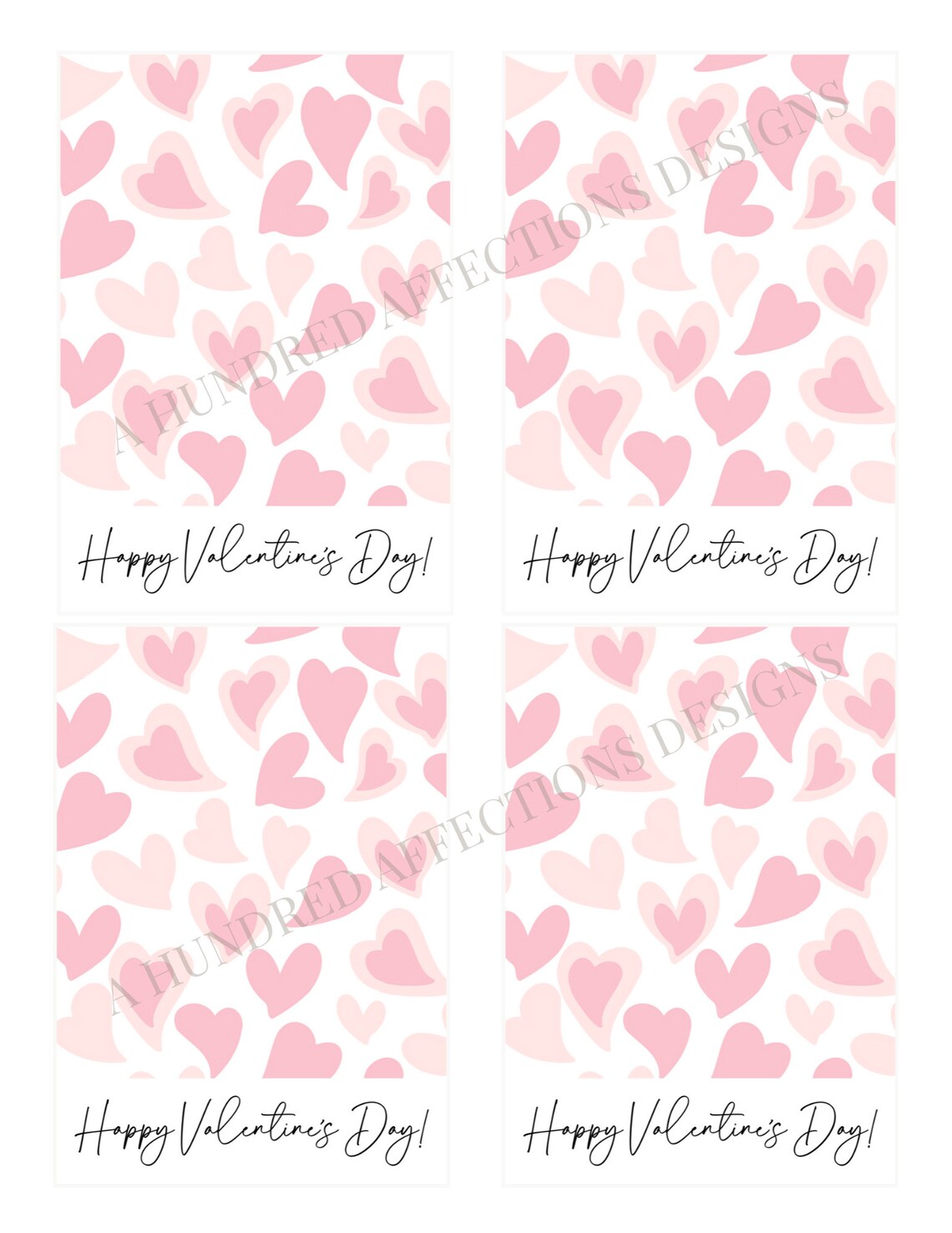 Cookie Cards Valentine's Day Printable Valentine Cards | Etsy