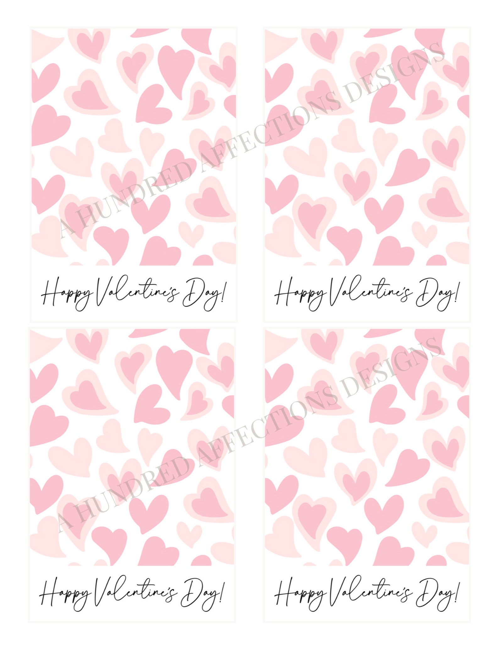 Cookie Cards Valentine's Day Printable Valentine Cards | Etsy