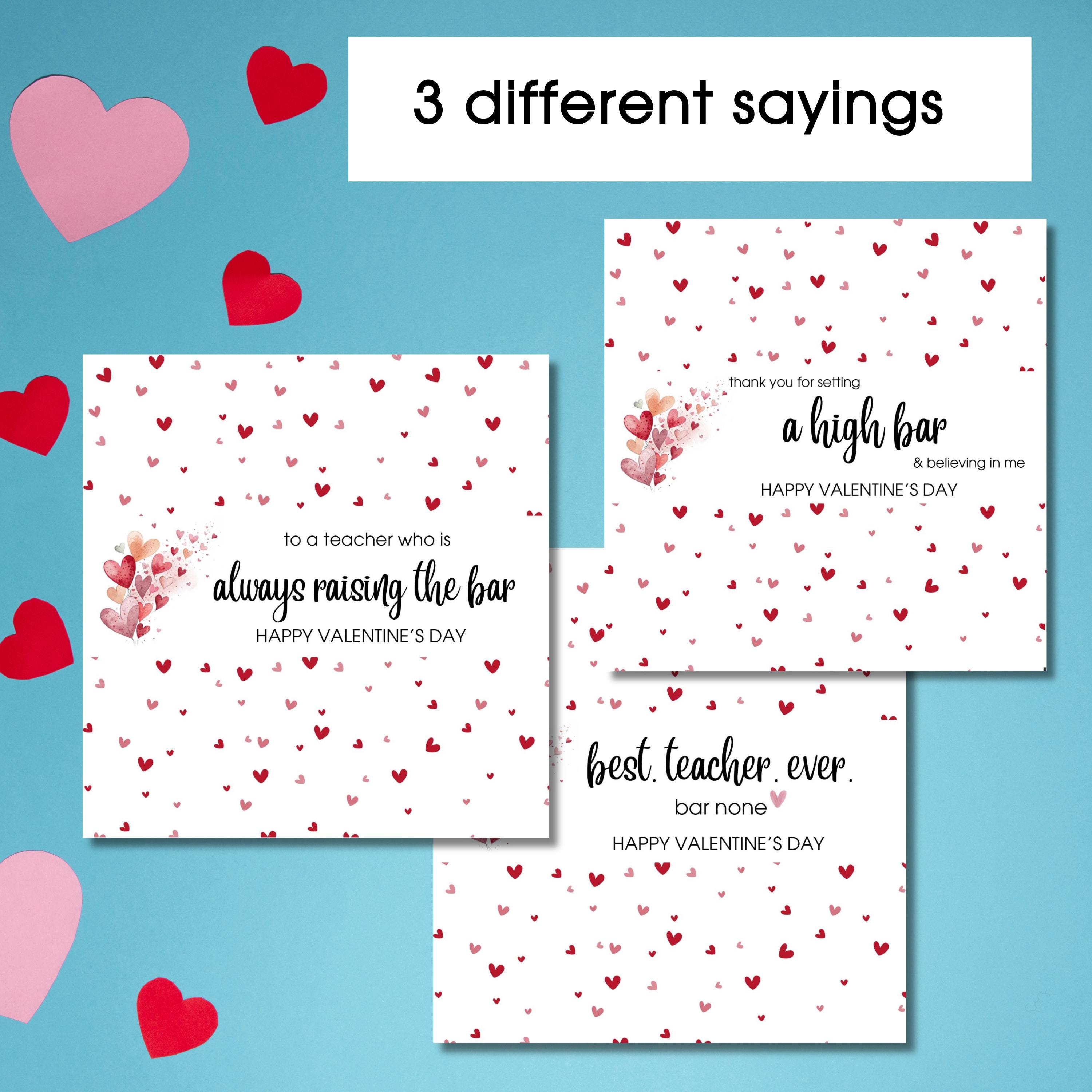 Teacher Valentine Candy Bar Wrappers Printable, Valentine Gift for ...