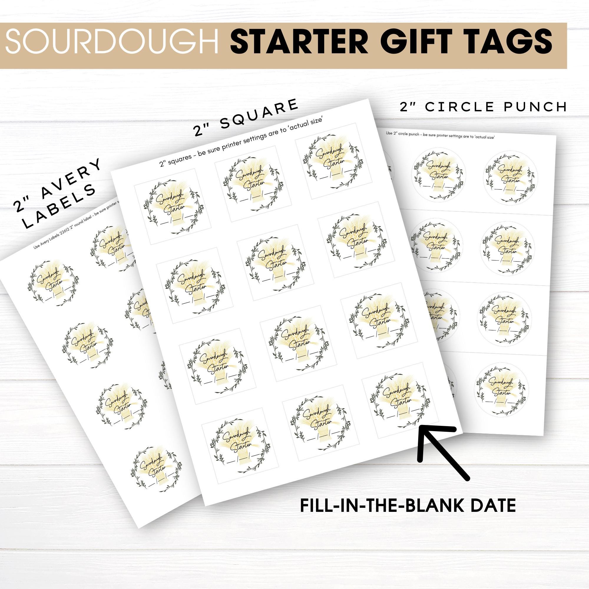 Sourdough Gift Tags, Bread Care Cards, Starter Instruction, Printable ...