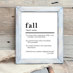Fall Definition Print, Dictionary Print, Fall Printable Wall Art ...