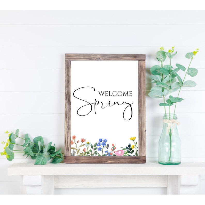 Welcome Spring Sign Spring Printable Wall Art Spring - Etsy