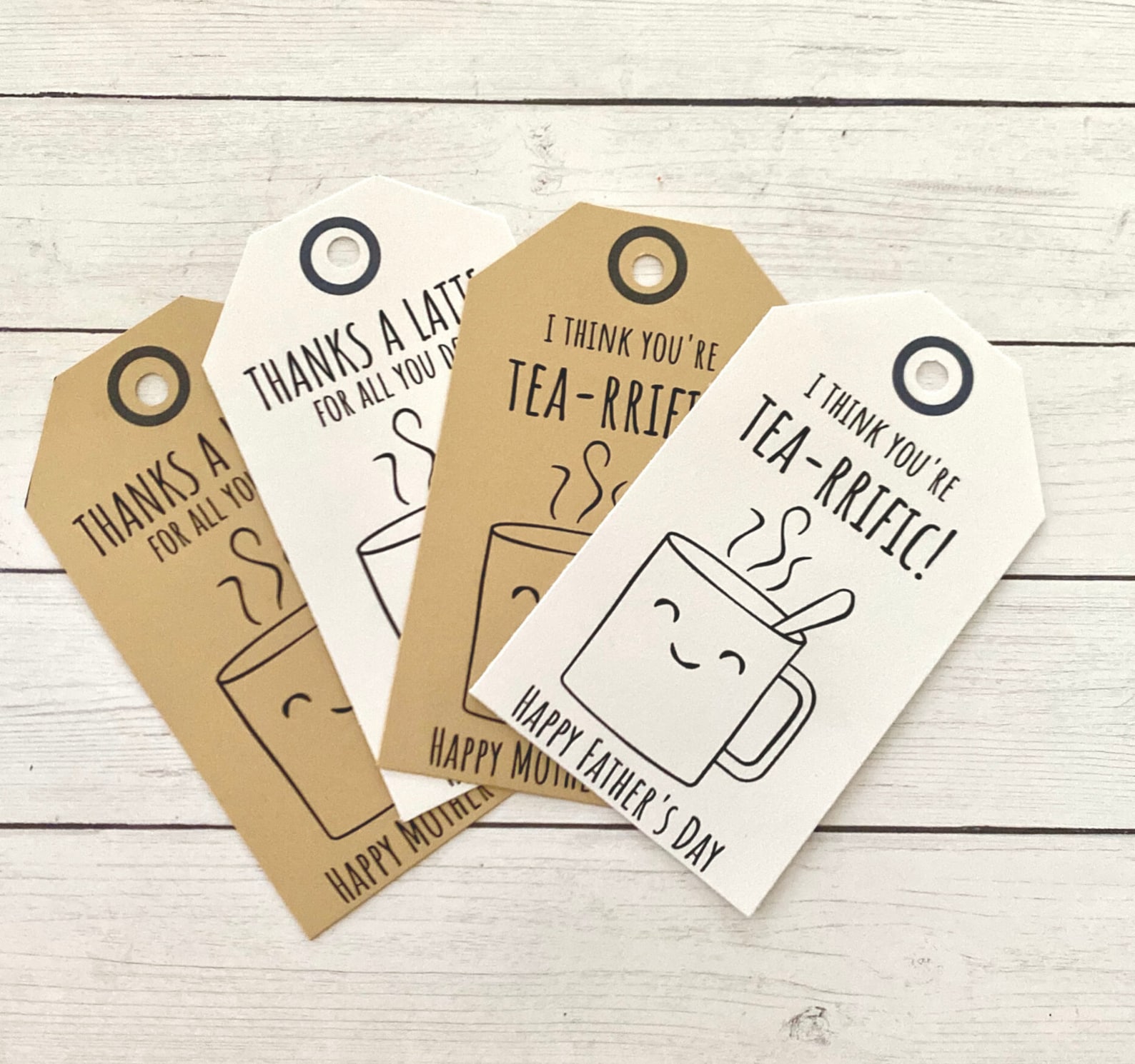 Mother's Day Gift Tag Father's Day Gift Tag Coffee - Etsy