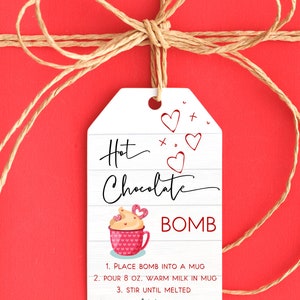 Hot Chocolate Bomb Tag Printable Valentine's Day, Hot Cocoa Bomb Tags ...